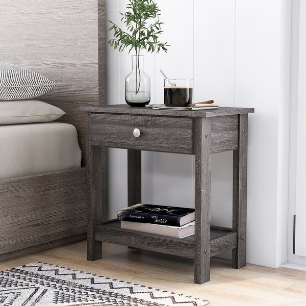 Aranda Rustic Grey 21 inch Wood 1 Shelf Side Table by Furniture of America On Sale Bed Bath Beyond 32269425