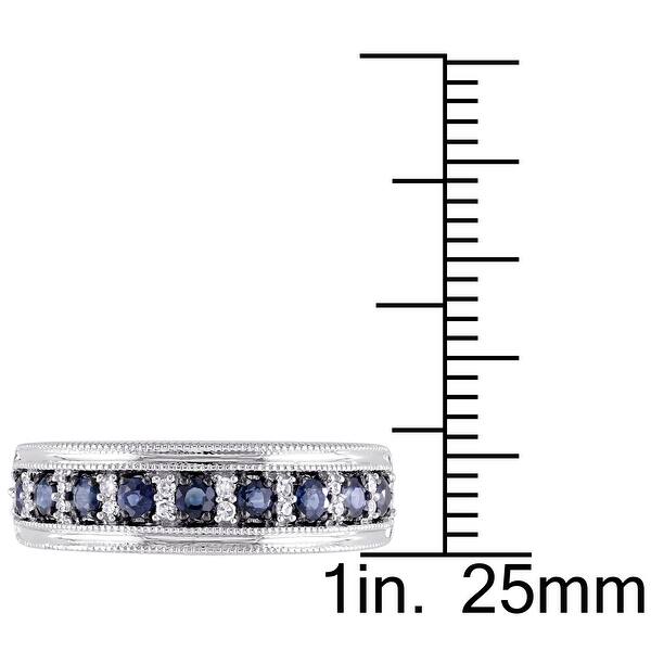 Miadora 1/2ct TGW Sapphire and 1/10ct TW Diamond Anniversary Band in ...