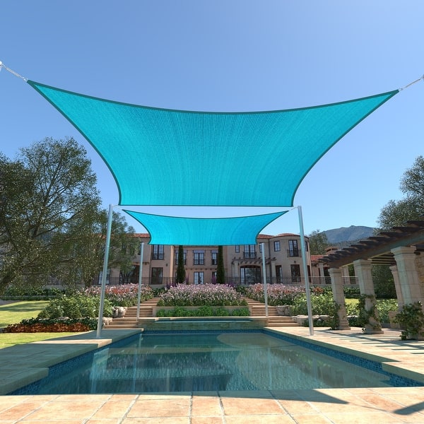 ColourTreeUSA Custom Size Turquoise Rectangle Sun Shade Sail Canopy UV ...