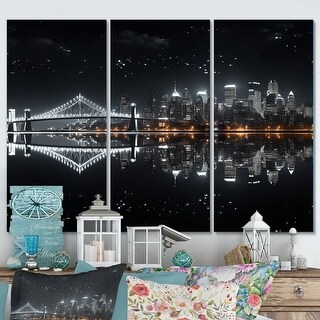 Designart "Canada City Glow" Canada Wall Art Living Room Set - Bed Bath ...