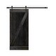 30 in x 84 in Charcoal Black Stained Z Barn Door w/ Sliding Hardware ...