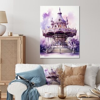 Designart "Purple Ferris Wheel Eternal Carousel II" Amusement Parks ...