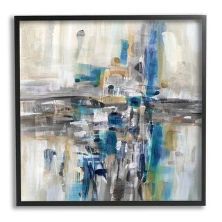 Stupell Chaotic Abstract Blue Arrangement Framed Giclee Art by Susan ...