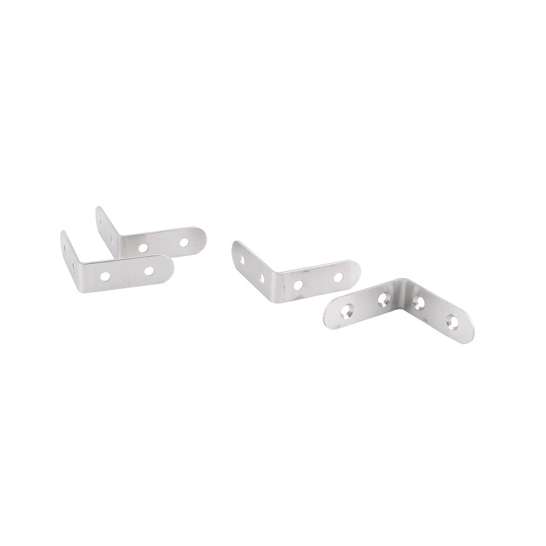 5Pcs Angle Plate Corner Brace Flat L Shape Repair Bracket - Silver Tone ...