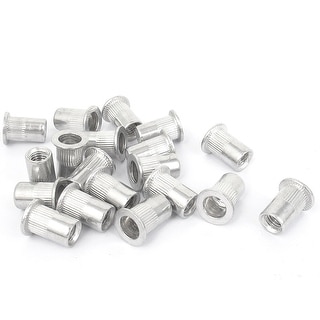 20 Pcs M6x15mm Aluminum Flat Head Rivet Nuts Threaded Insert Nutserts ...