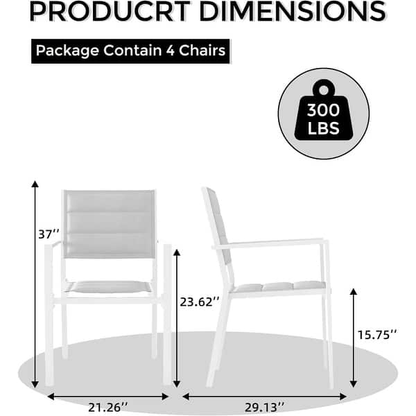 Aluminum Dining Chairs Set of 2, Stacking Outdoor Dining Chairs with Textilene Farbic - Bed Bath ...
