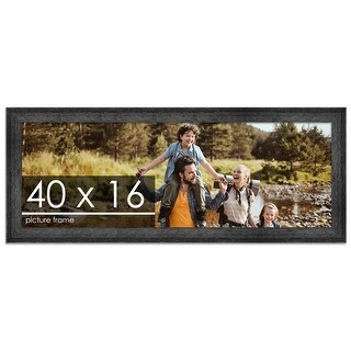 40x16 Distressed/Aged Black Complete Wood Panoramic Frame with UV ...