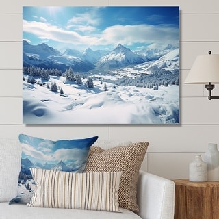 Designart "French Snowy Peaks In The Alps IV" Landscapes Wall Decor ...