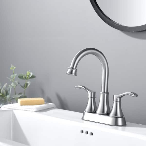 2 Handles 4 Inch Centerset Bathroom Sink Faucet 2 Holes Bathroom Faucet ...