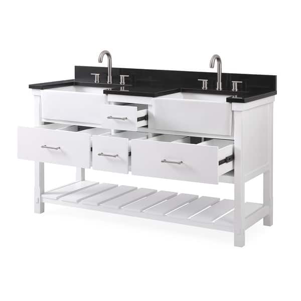 60-Inches Kendia Double Farmhouse Sink Bathroom Vanity - Bed Bath ...
