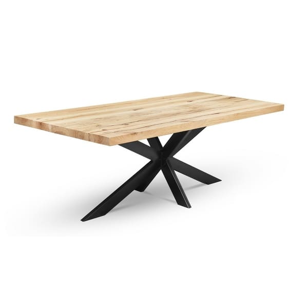 REDDE-BP Solid Wood Dining Table - Natural Oak/Black - Bed Bath & Beyond - 33189881