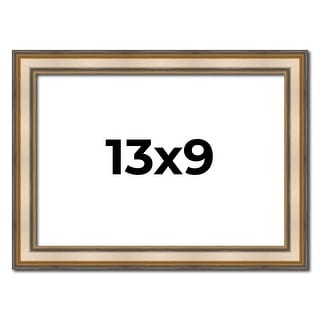 13x9 Frame Gold Solid Wood Shadow Box Width 1.5 Inches | Interior Frame ...
