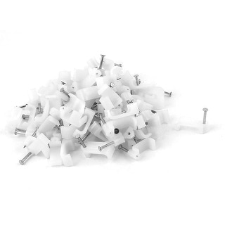 Cable Wire Clips Fastener 16mm Width w Fixing Nails 100Pcs White - Bed ...