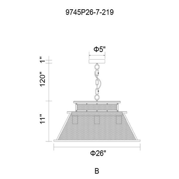 Savill 7 Light Down Chandelier With Reddish Black Finish - Reddish ...