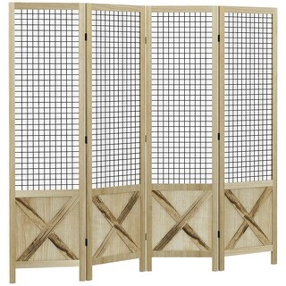 Wood Indoor Portable Folding Privacy Screens - Bed Bath & Beyond - 40700045