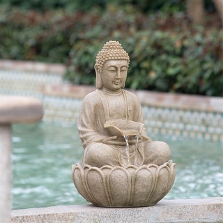 Sandstone Water Fountain Buddha Design Water Feature - Bed Bath ...