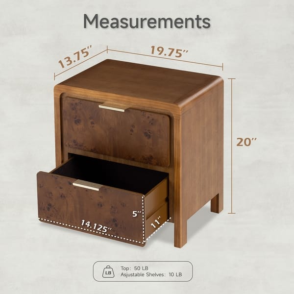 COZAYH Fully-Assembled Farmhouse Nightstand, Rustic Distressed Wood ...