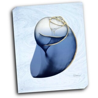 Marble Indigo Snail 2 16x20 Gallery Wrapped Stretched Canvas - Bed Bath ...