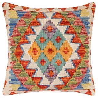 Rustic Hillier Turkish Hand-Woven Kilim Pillow - 18'' x 18'' - Bed Bath ...