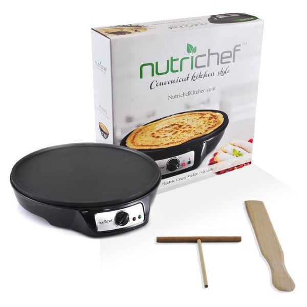 NutriChef Electric Nonstick Griddle Crepe Injera Maker Hot Plate ...