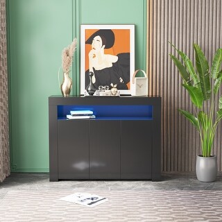 Modern Kitchen Sideboard Storage Cabinet with LED Light - Bed Bath ...