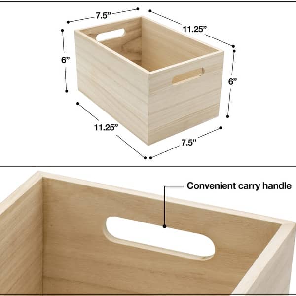 Unfinished wood crates, Organizer bins, Wooden box, Cabinet containers ...