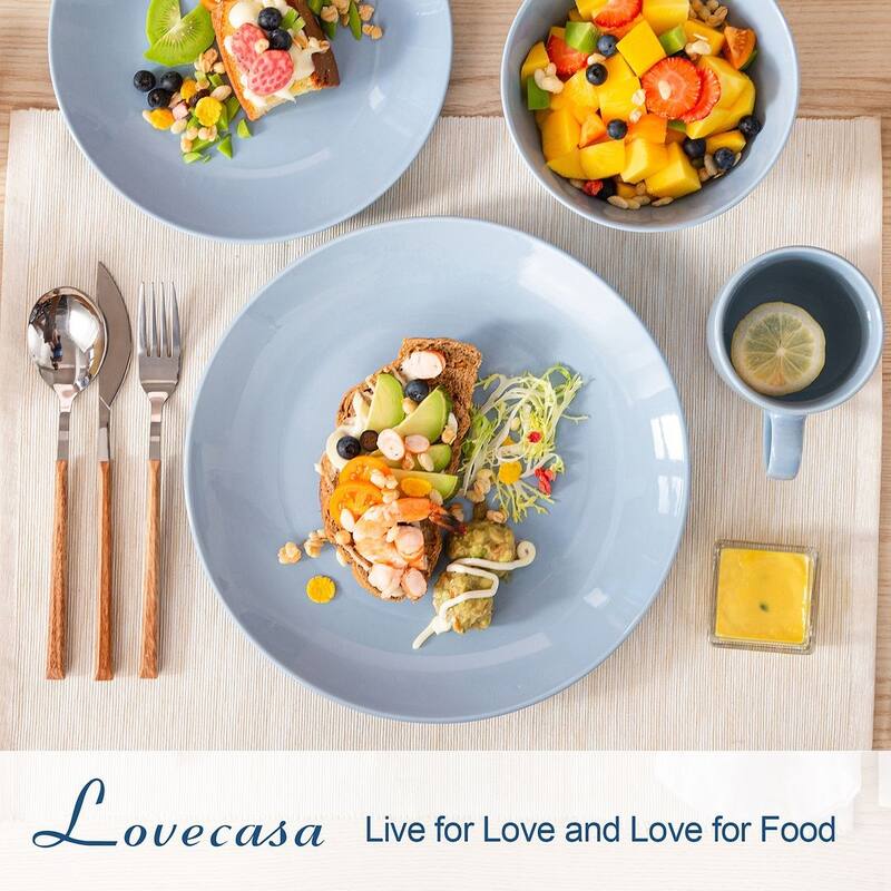 LOVECASA 16-Piece Porcelain Dinnerware Set (Service for 4) - Overstock ...