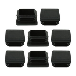8pcs 38 x 38mm Plastic Square Ribbed Tube Inserts End Cover Cap - Bed ...