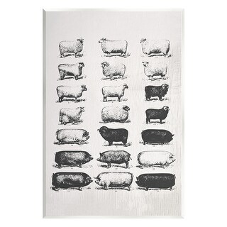 Stupell Vintage Farm Animal Chart Wall Plaque, Design By Daphne ...