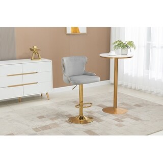 Vintage Bar Stools with Back & Footrest Counter Height Rotatable Bar ...