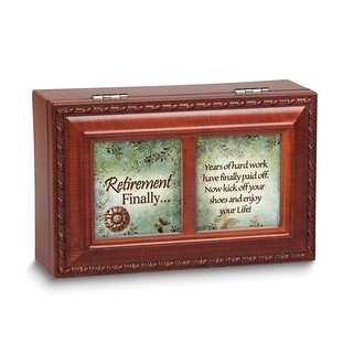 Curata Retirement Sentiment Woodgrain Resin Petite Music Box - Bed Bath ...