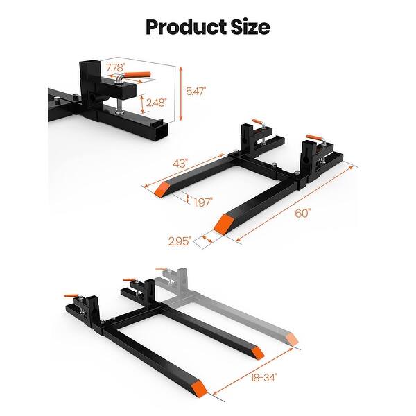 60" Clamp on Pallet Forks - Bed Bath & Beyond - 40542241
