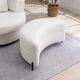 32.7" W Upholstered Half Moon Storage Ottoman Footrest Footstool - Bed ...