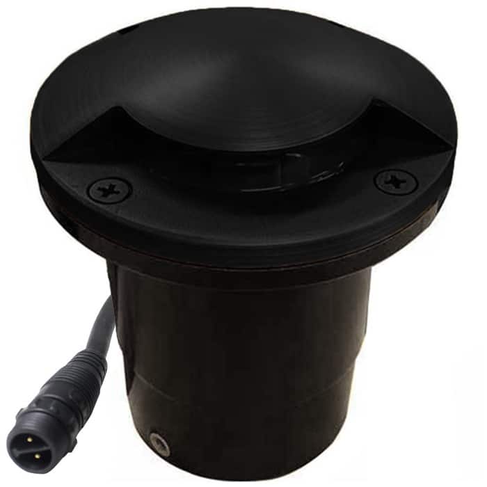 12V Composite In Ground Well Light w/ Cast Brass One Leaf Cover - On ...