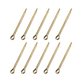 Split Cotter Pin - mm x mm Solid Brass 2-Prongs Gold Tone 10Pcs - Bed ...