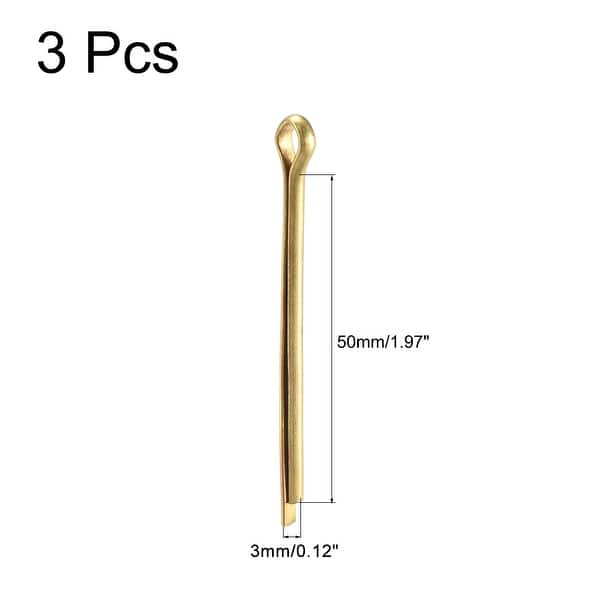 Split Cotter Pin - mm x mm Solid Brass 2-Prongs Gold Tone 3Pcs - Bed ...