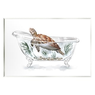 Stupell Turtle Swimming Bathtub Habitat Wall Plaque Art by Ziwei Li ...