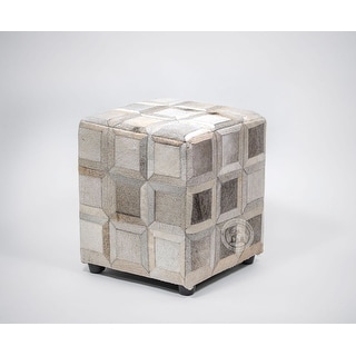 Art Leon Top Grain Leather Square Pouf Ottoman - Bed Bath & Beyond ...