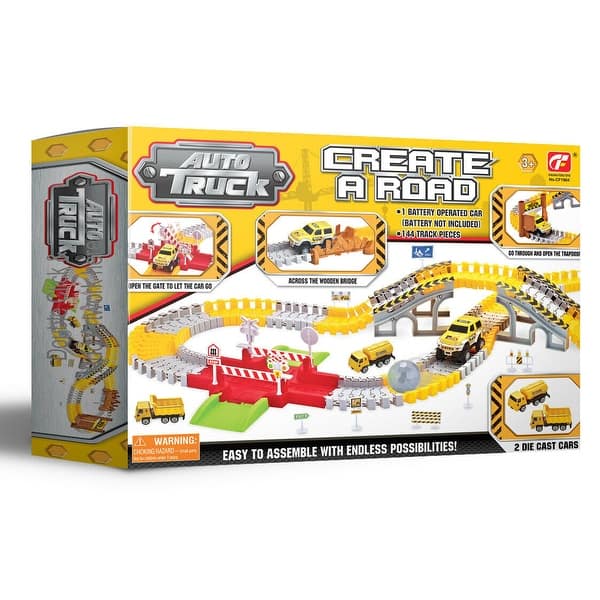 Magical Construction Site Twisting Race Car Track Set - Flexible ...
