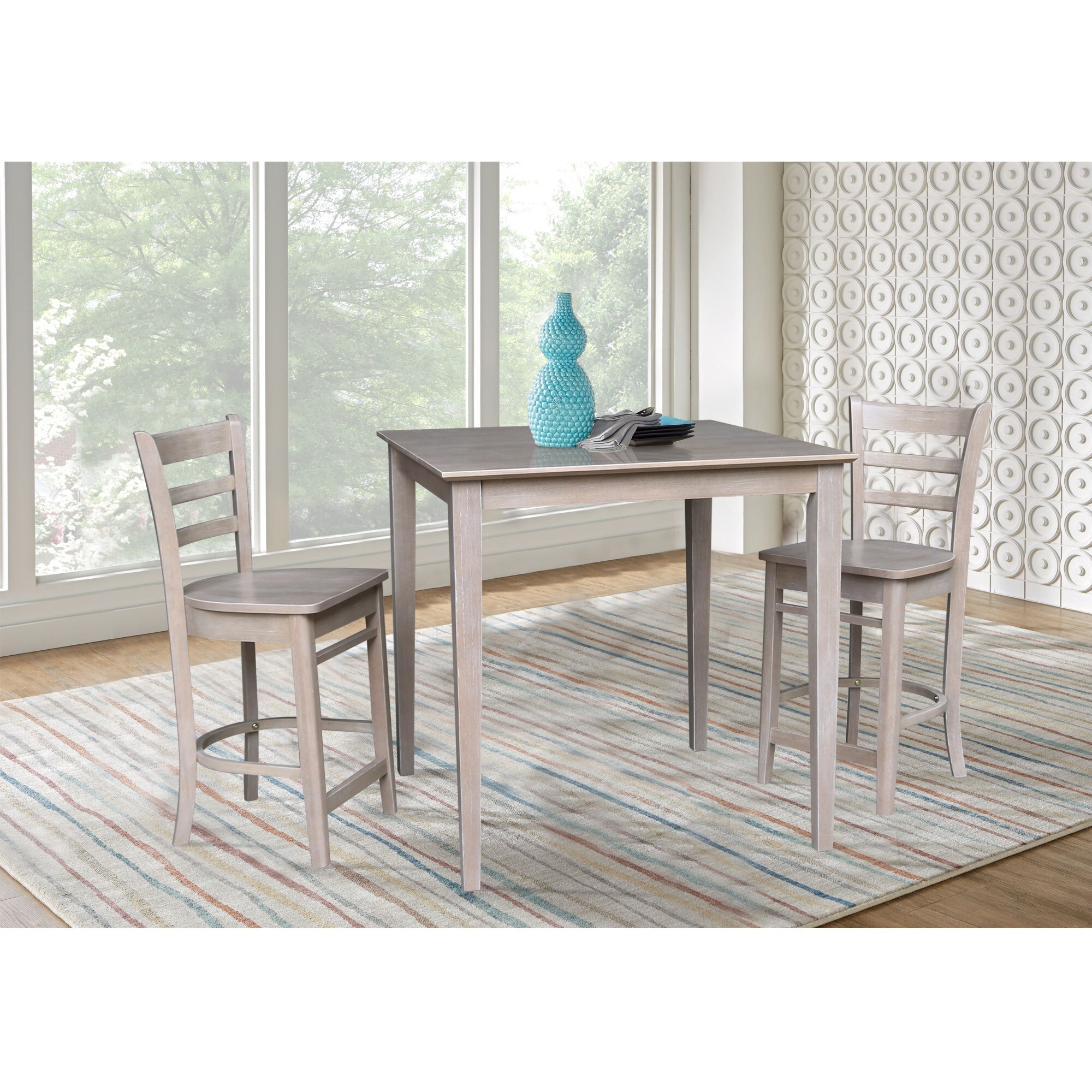 30" x 30" Counter Height Table with 2 Stools - 3 Piece Set - Bed Bath ...