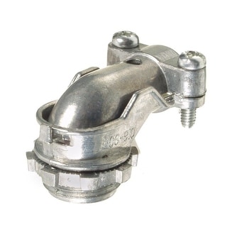 0.375 in. Galvanized Steel Unique 90 Degree Box Connector Galvanized ...