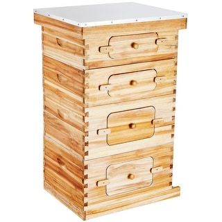 Bee Hive 40 Frame Bee Hives Starter Kit, Beeswax Coated Cedar Wood, 2 ...