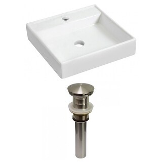 American Imaginations 17.5-in. W Wall Mount White Vessel Set For 1 Hole ...