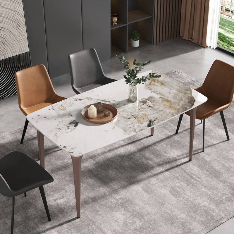 Modern Slate Dining Table, Pandora Pattern Design Sintered Stone Top ...