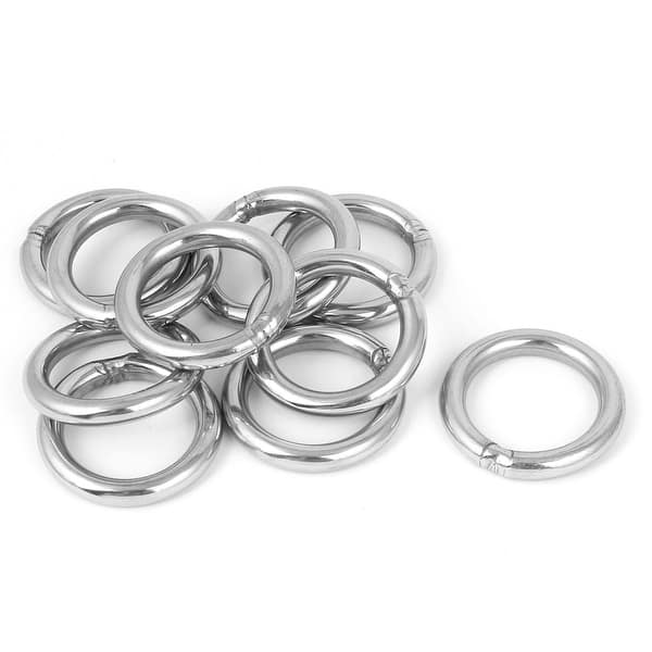 M6 x 40mm 201 Stainless Steel Strapping Welded Round O Rings 10 Pcs ...
