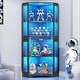 65-inch Corner Display Cabinet with Glass Doors, 3-Color LED Lights ...