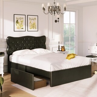 Full Leather Bed Frame with Storage - Bed Bath & Beyond - 40678532