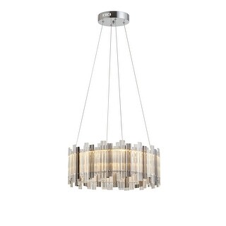 2 Light Chrome LED Chandelier With Clear And Smoke Glass Rods - Bed ...