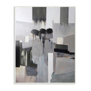 Stupell Remain Standing Montel Abstract Shapes Grey Black Wood Wall Art ...