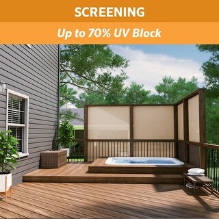 Privacy Screen Sun Shade Fabric, Sandstone Color with 70% UV Block ...